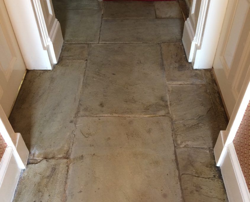 Yorkstone Flagstone hall floor in Matlock, Derbyshire - Tile & Stone Medic